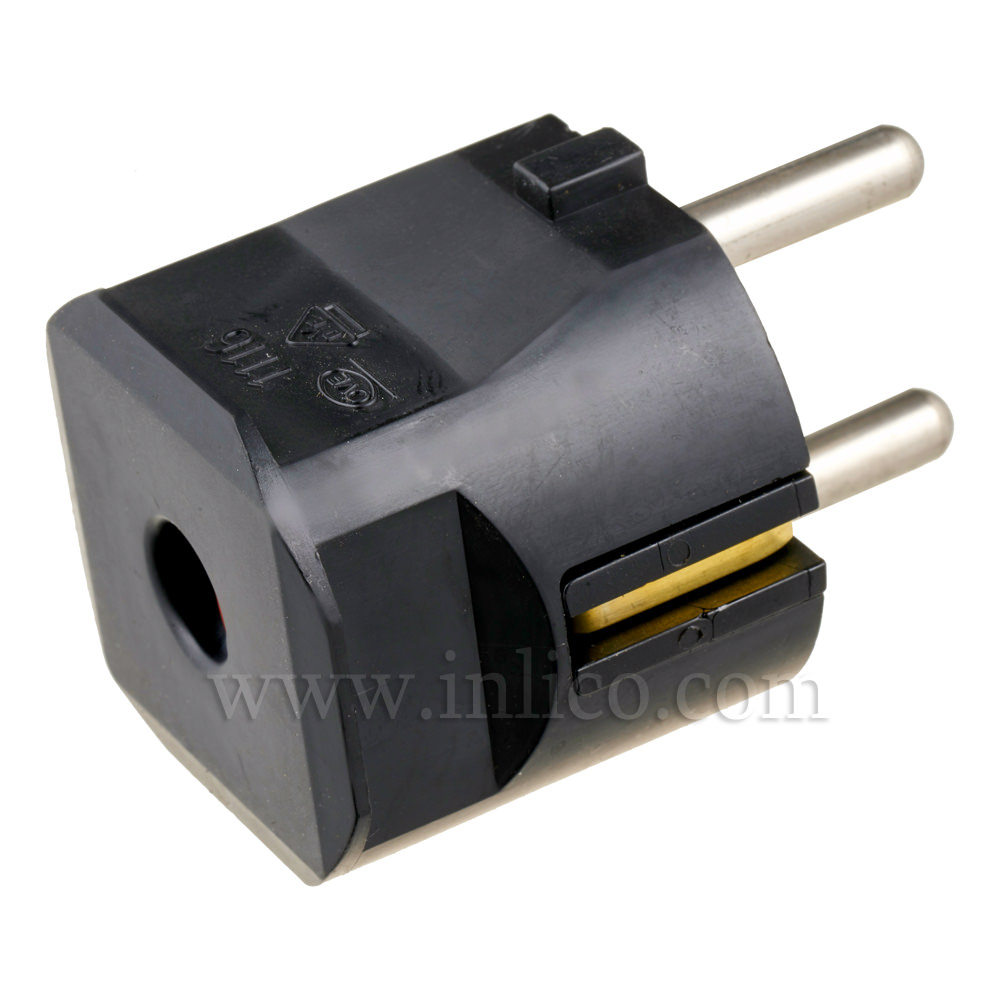 REWIRABLE SCHUKO PLUG TYPE F BLACK VDE APPROVED | INLICO LTD